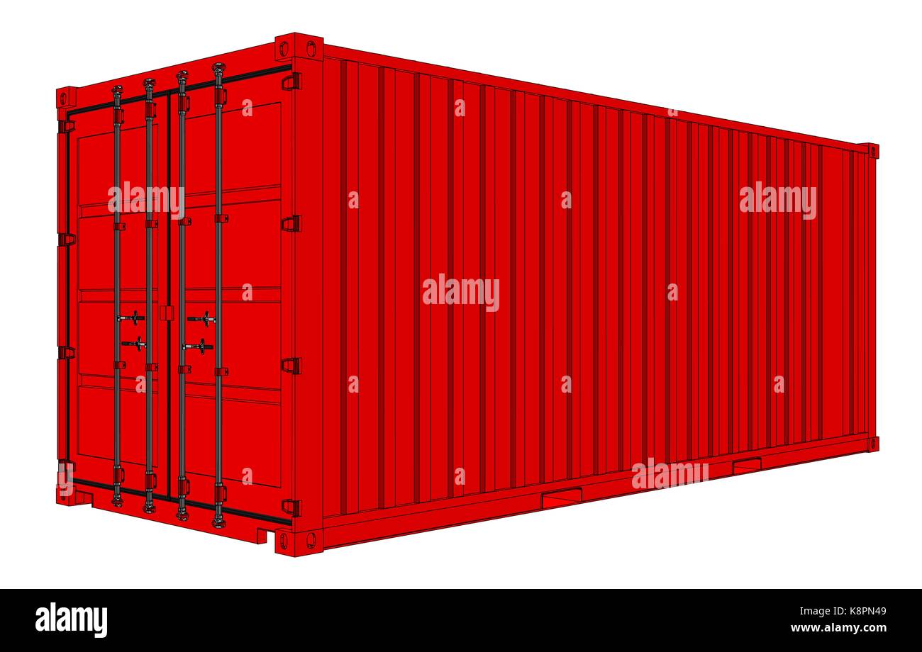 Vector of red cargo container Stock Vector Image & Art - Alamy