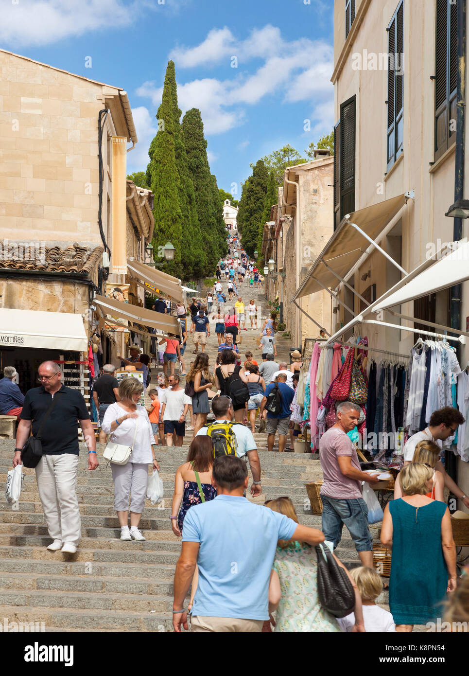 The 365 Calvari Steps, Pollenca, Mallorca Stock Photo - Alamy