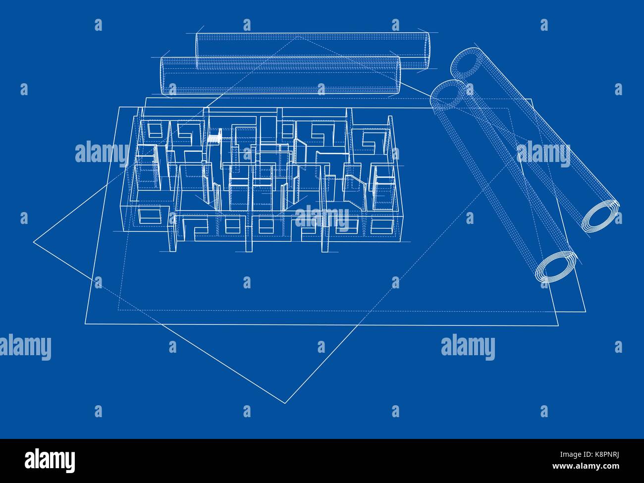 Architectural drawings house 3d hi-res stock photography and images - Alamy