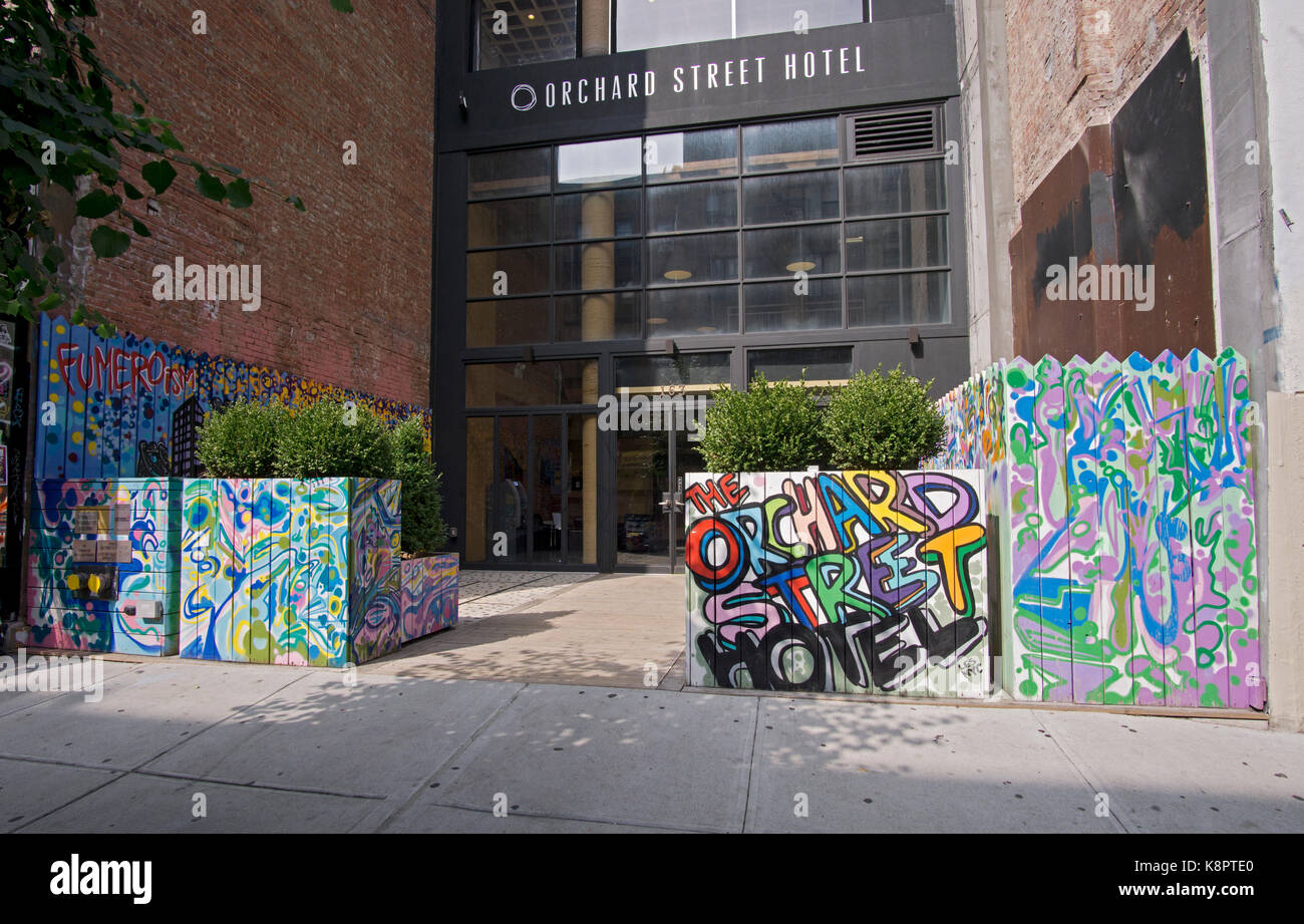 The exterior of and entrance to the Orchard Street Hotel on Orchard ...
