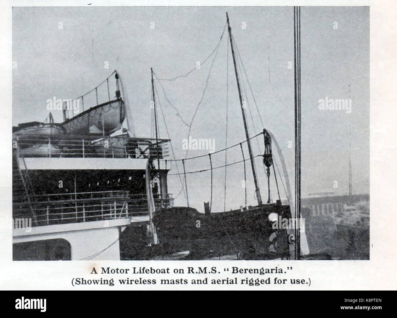 A motor lifeboat & rowing lifeboat on the deck of RMS Berengaria. The ...