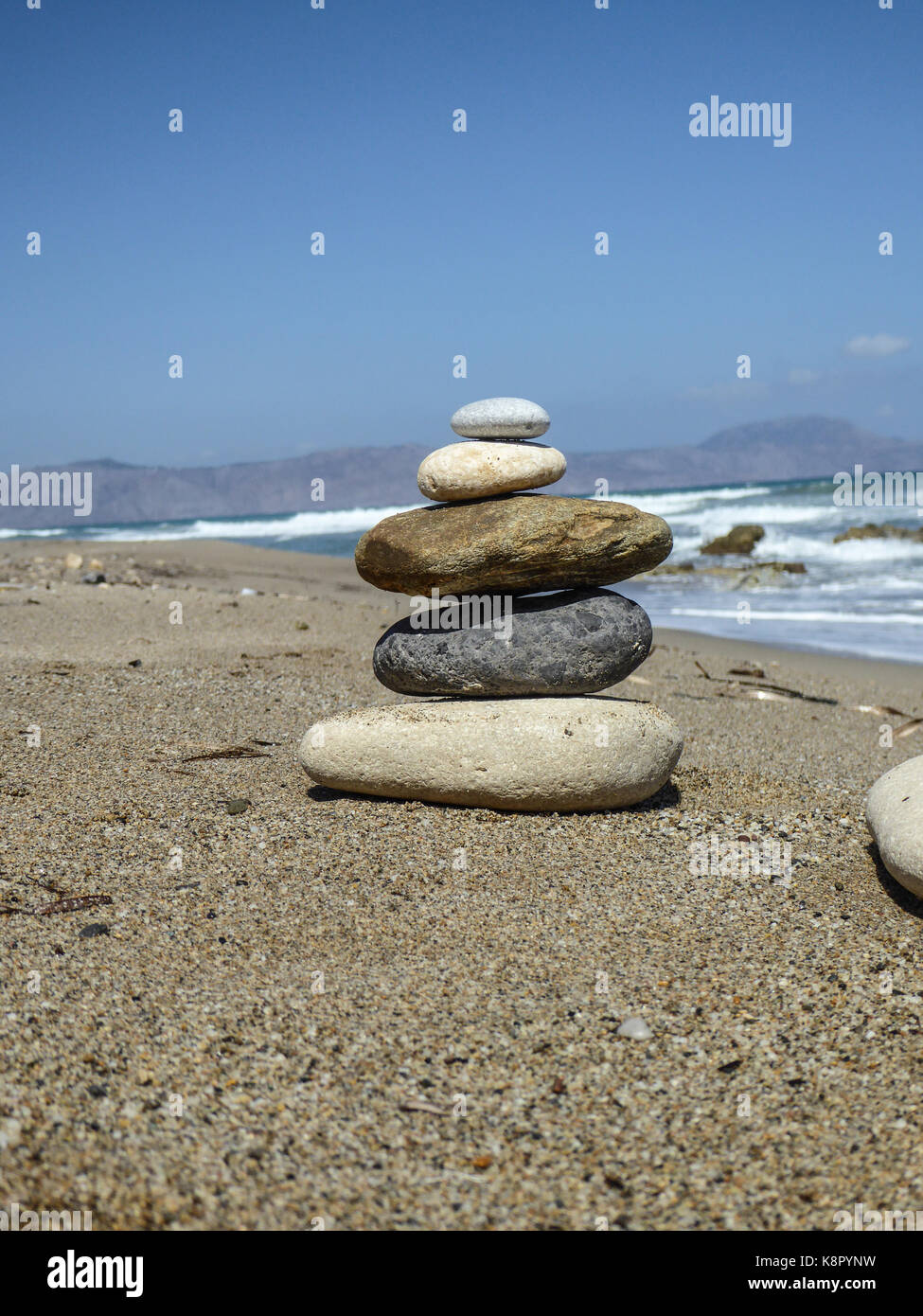 zen stones at the beach from crete Stock Photo - Alamy