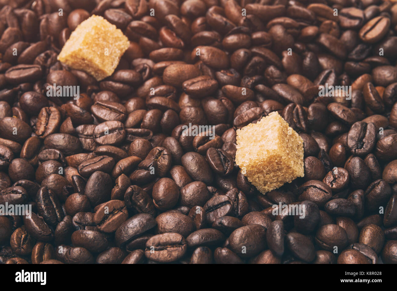 heap of coffee beans with cane-sugar Stock Photo - Alamy