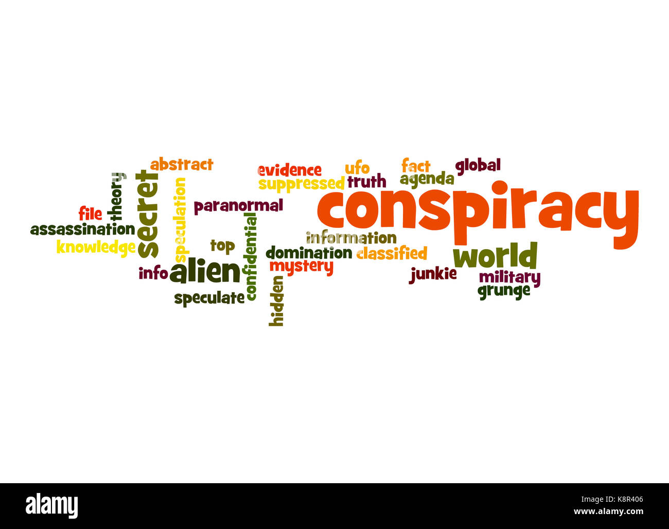 Conspiracy word cloud Stock Photo - Alamy