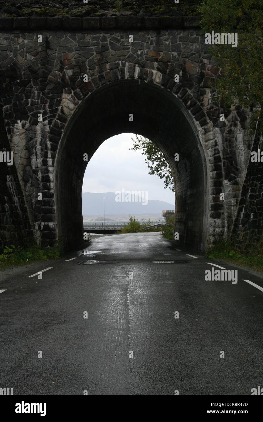 Tunnel underneath the railroad track at Hopen, Bodø, Norway Stock Photo ...