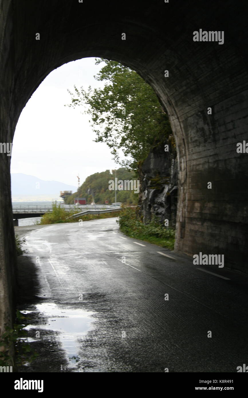 Tunnel underneath the railroad track at Hopen, Bodø, Norway Stock Photo ...