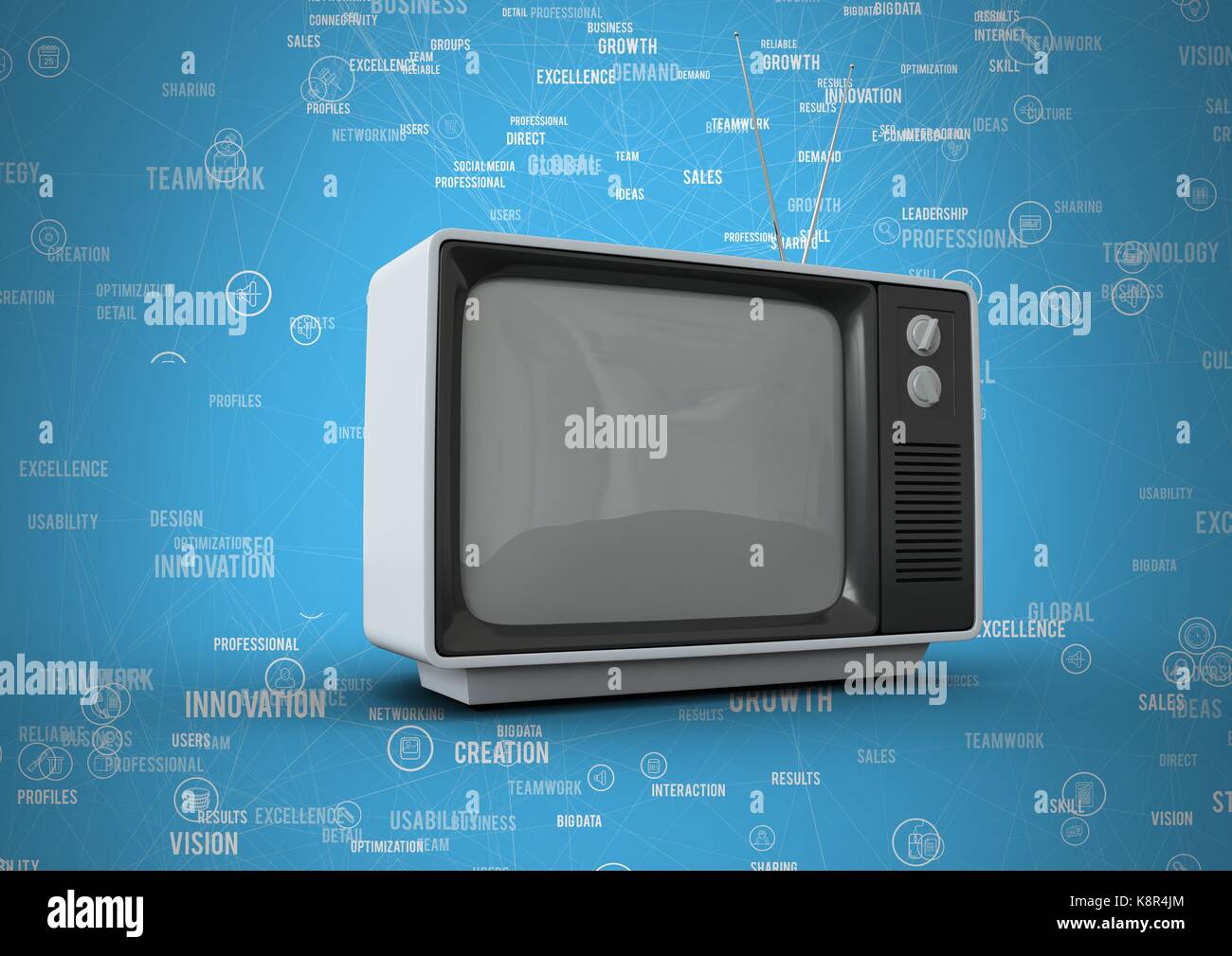 Digital composite of Television surrounded by words connections Stock ...