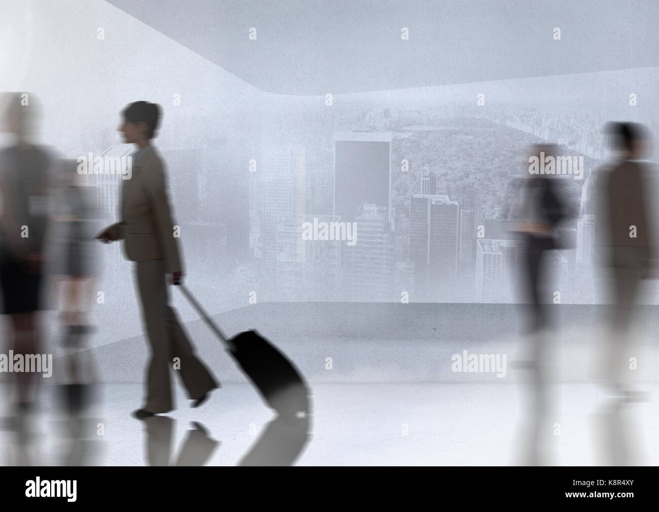 Digital composite of Travelling Group of business people with ...