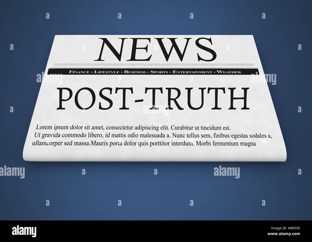 Digital composite of Post-truth text on newspaper Stock Photo - Alamy