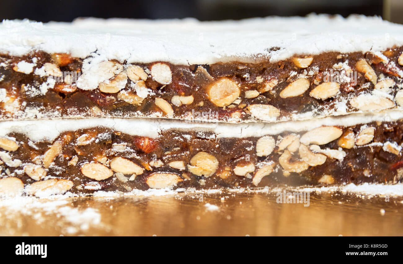 Panforte close up, tuscan desert, traditional christmas cake from Siena ...