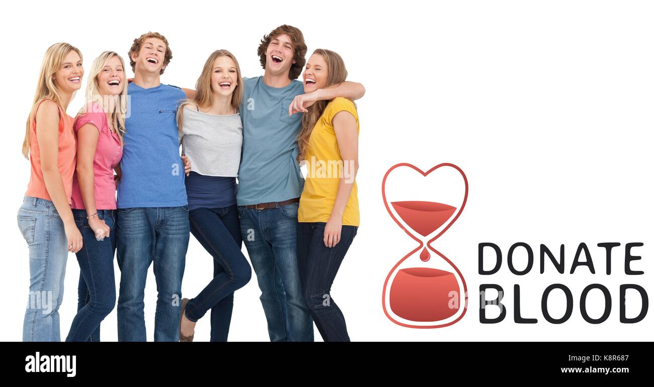 Digital composite of Group of people and blood donation concept Stock ...