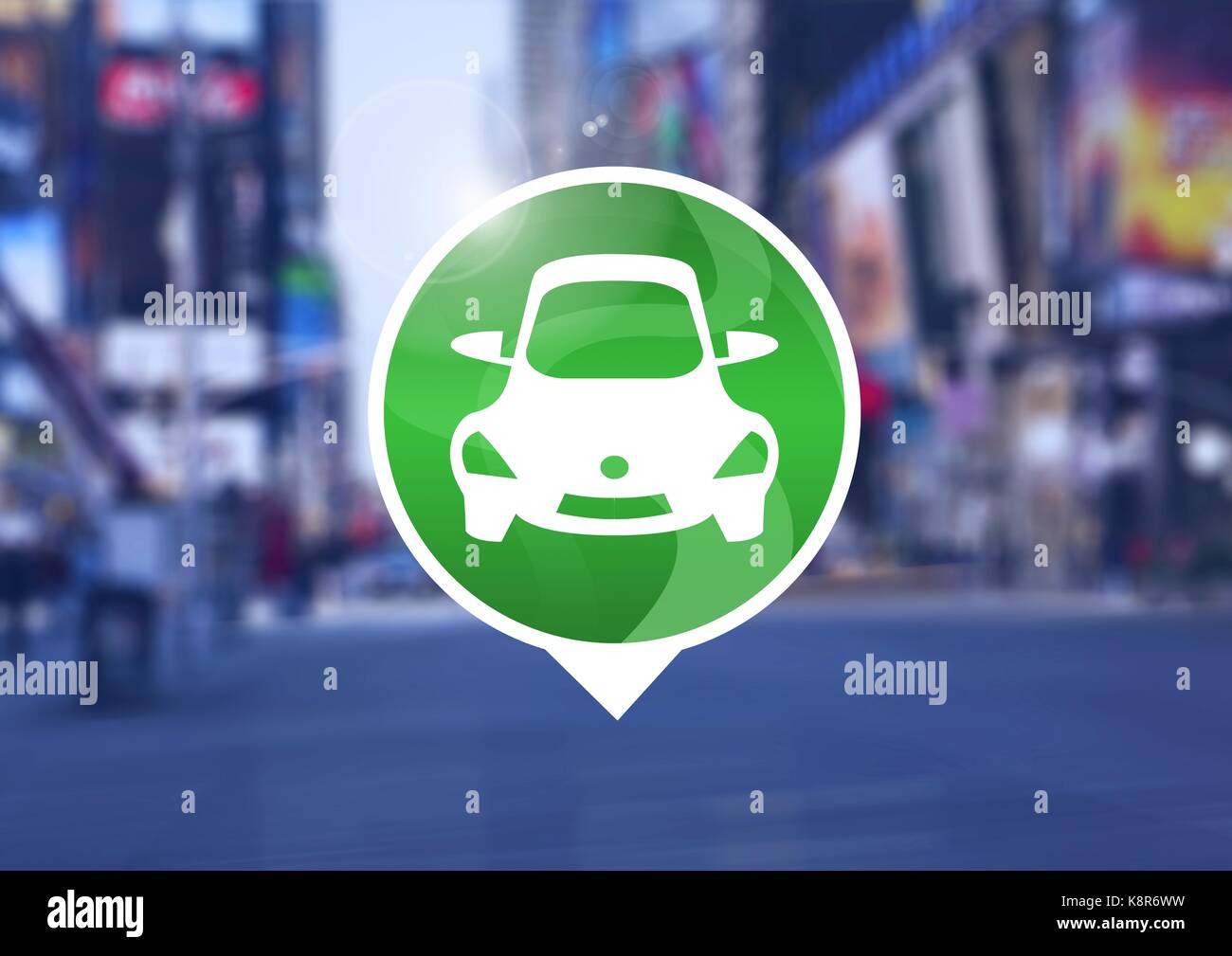 Digital composite of car icon in city Stock Photo - Alamy