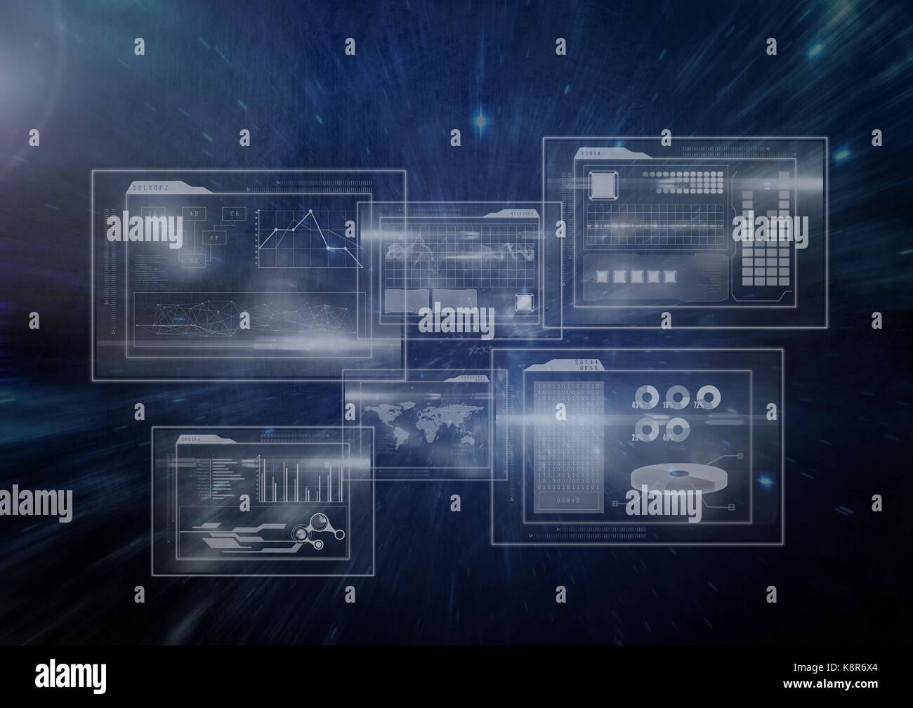 Digital composite of virtual reality interface Stock Photo - Alamy