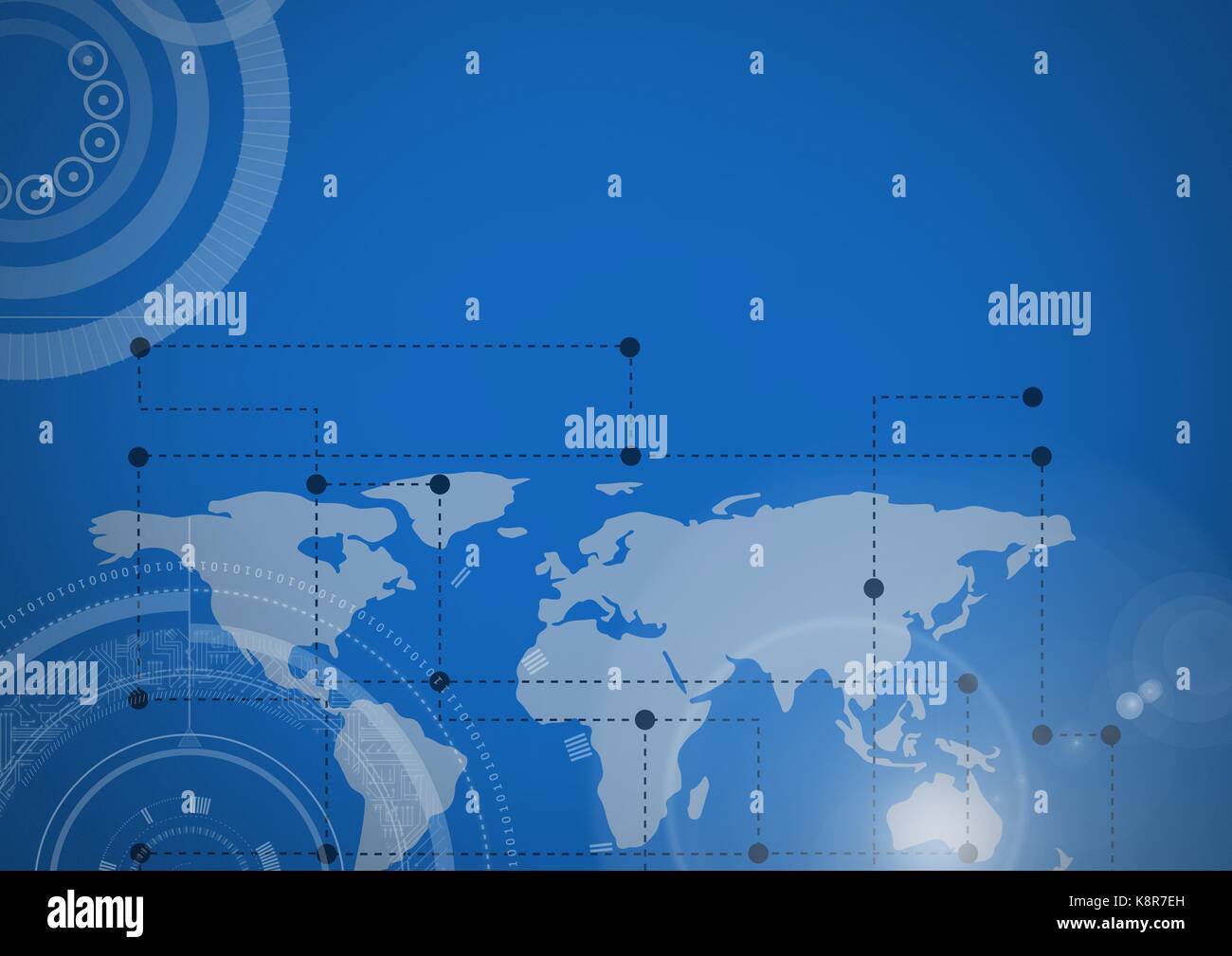 Digital composite of World map with interface Stock Photo - Alamy