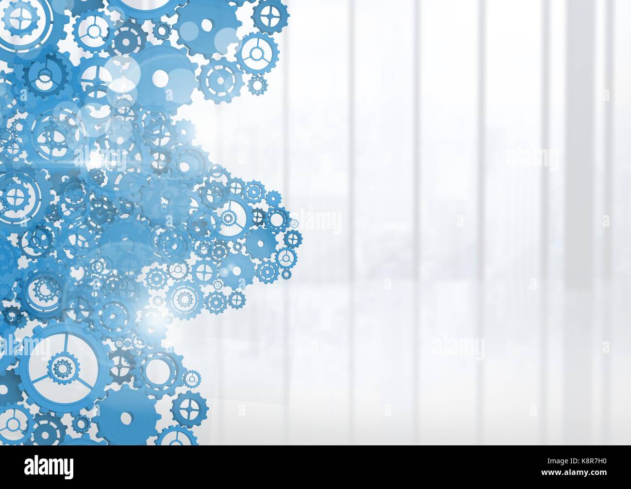 Digital composite of cog gears with bright background Stock Photo - Alamy