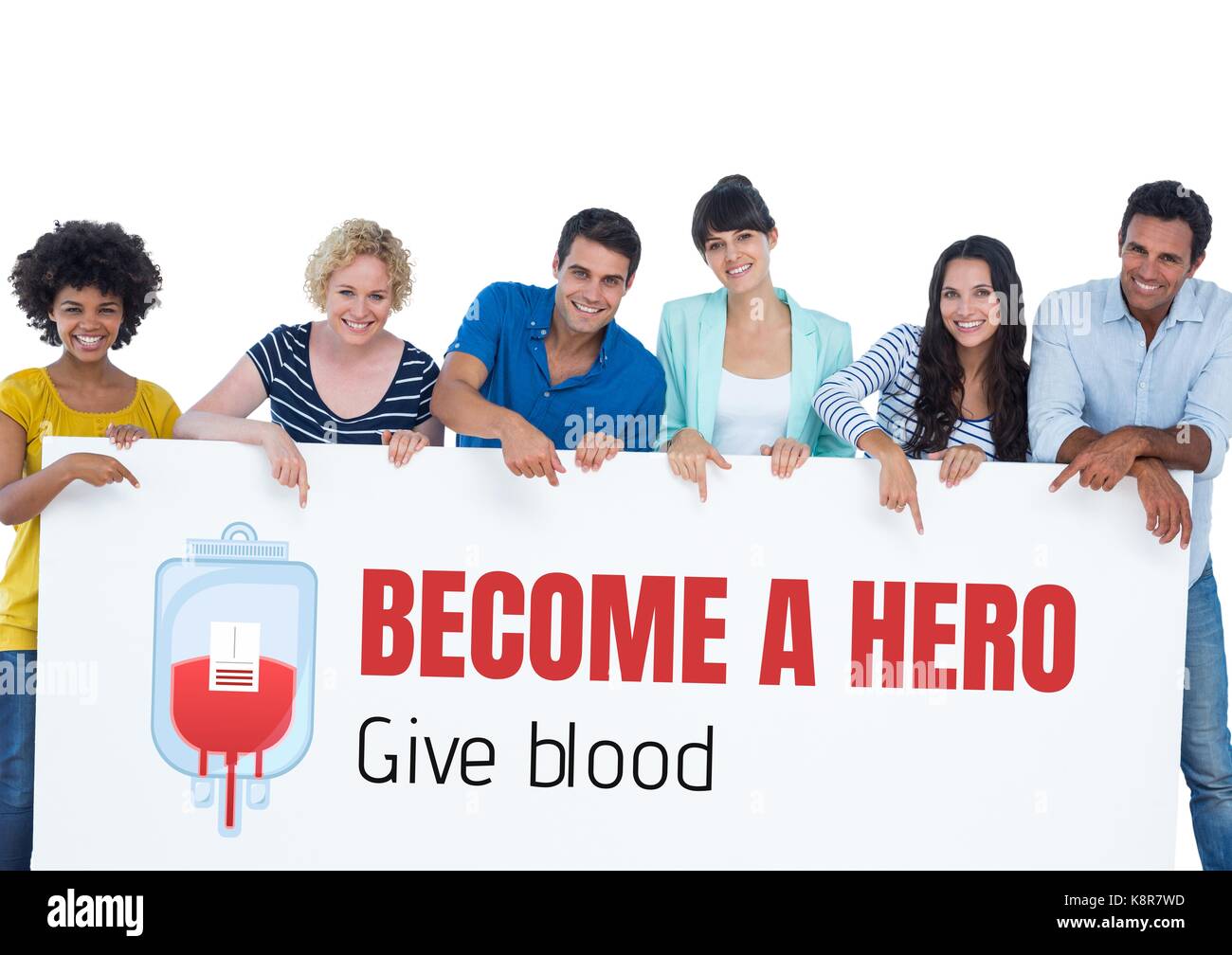 Digital composite of Group of people and blood donation concept Stock ...