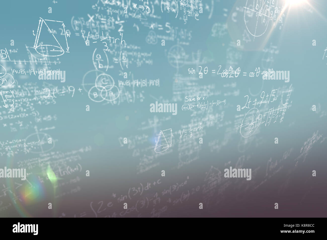 Mathematical complicated formulas against blue sky Stock Photo - Alamy