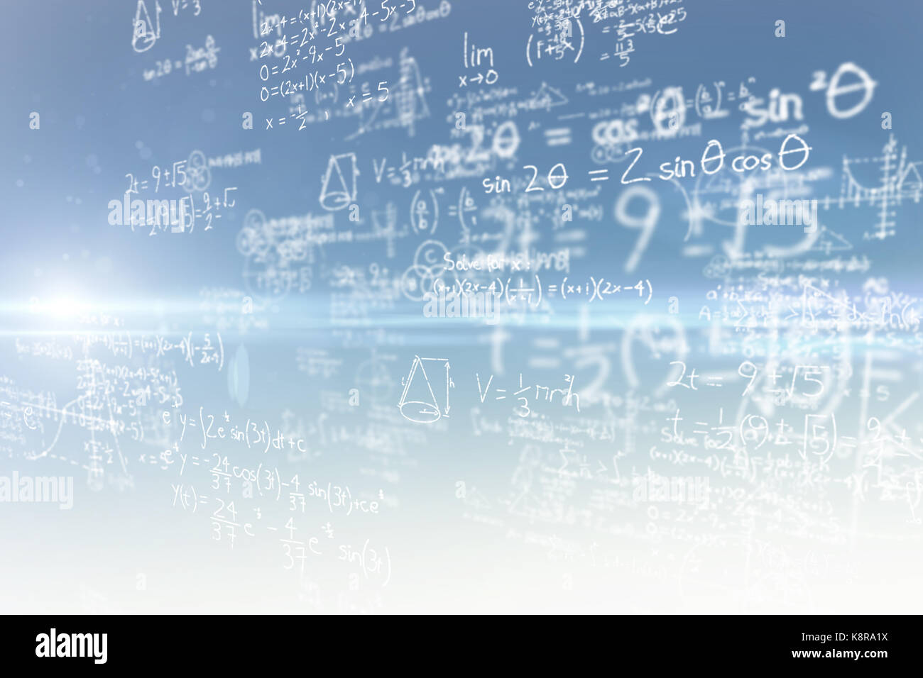 Maths on black background against blue and yellow sky Stock Photo - Alamy