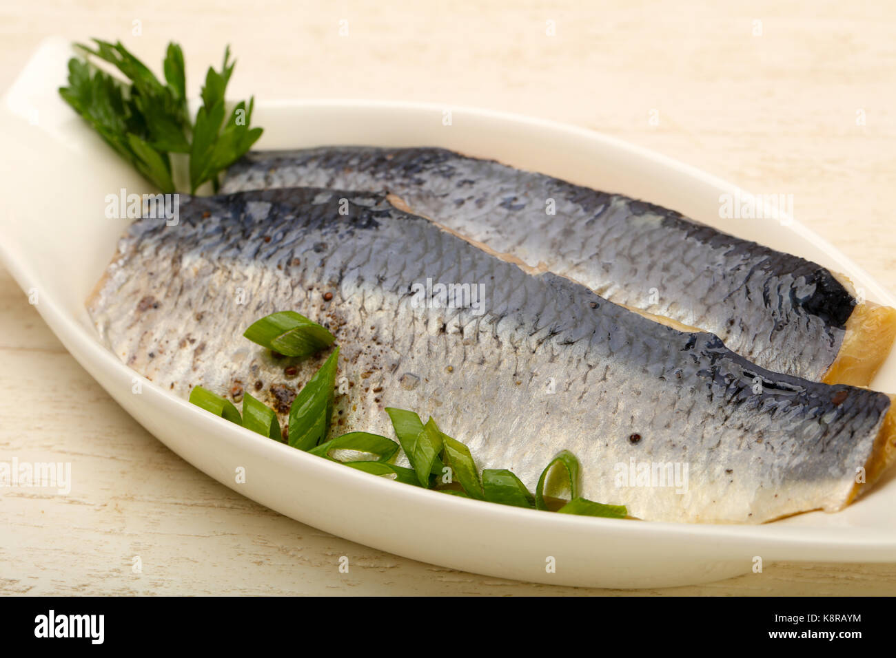 Herring fillet with skin Stock Photo - Alamy