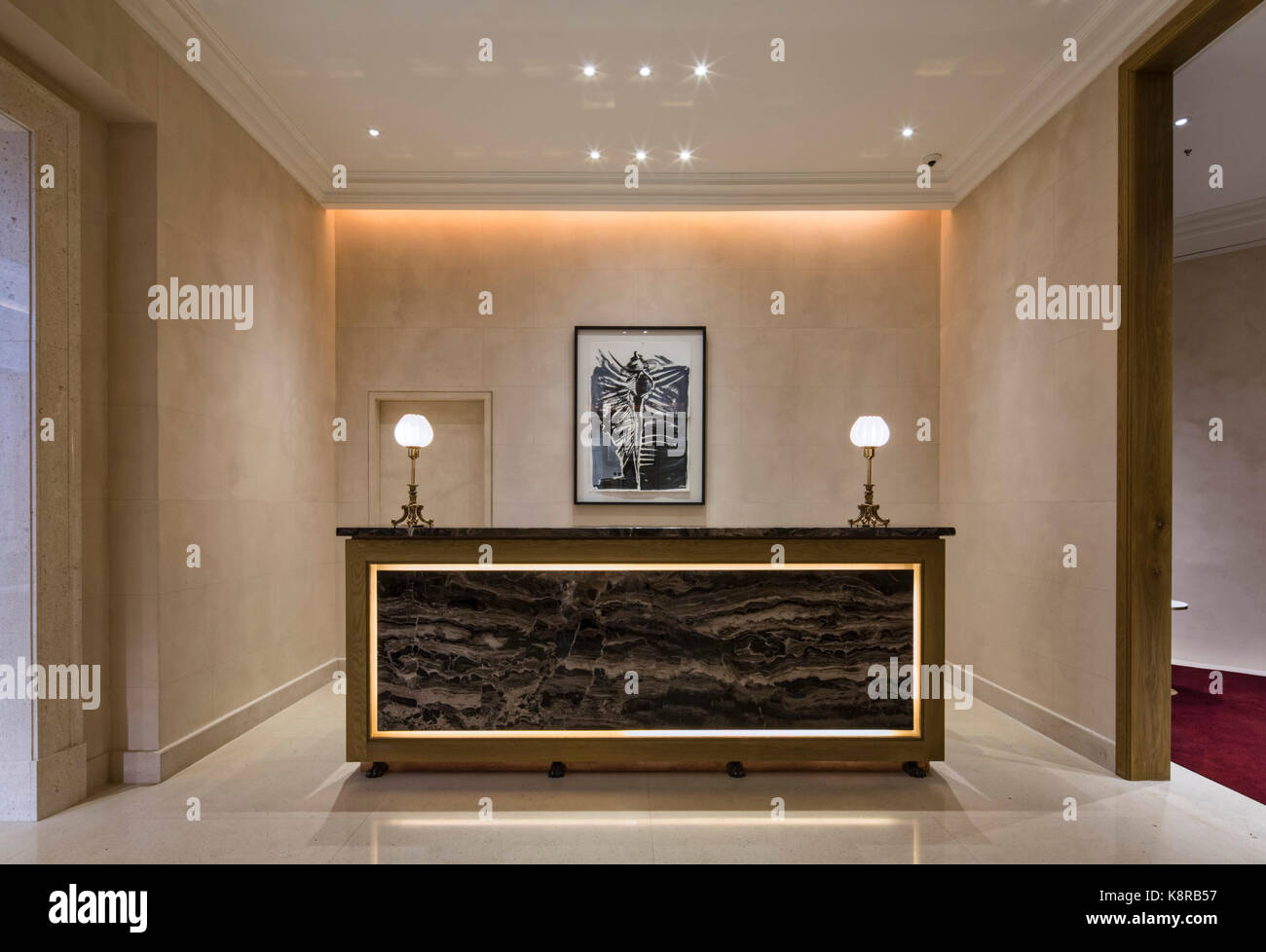 Reception desk. Ten Trinity Square - Four Seasons Hotel, City of London ...