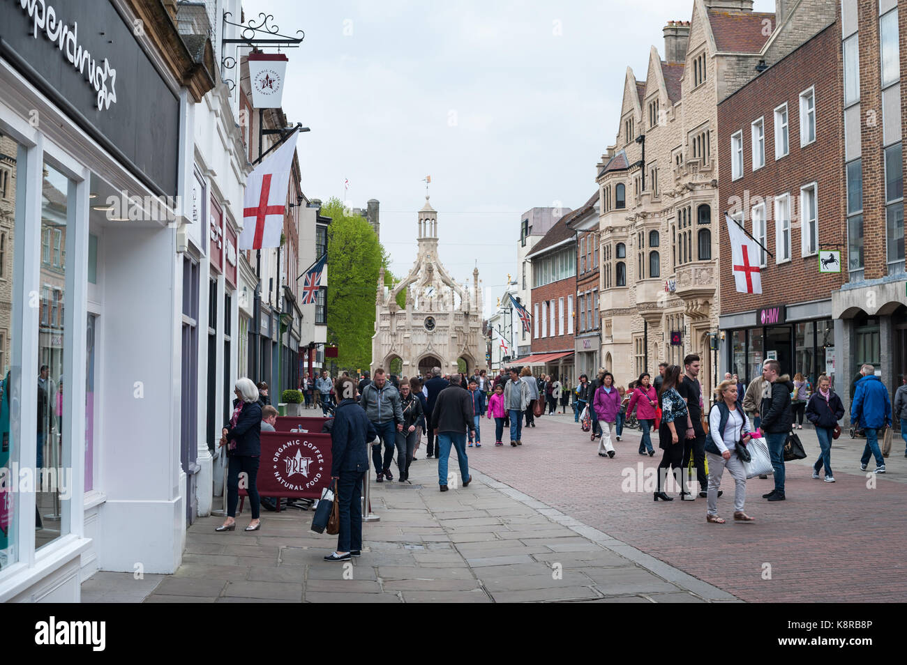 Chichester cross in the centre of the city of chichester hi-res stock ...
