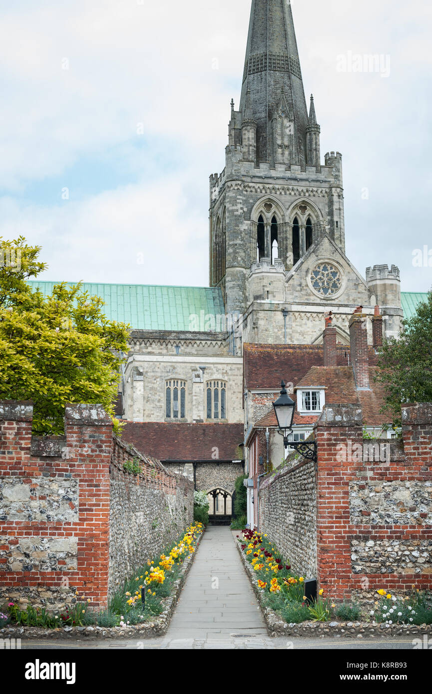 Chichester Cathedral in the city of Chichester in West Sussex, England ...