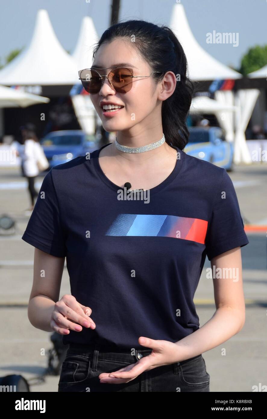 Chinese model Xi Mengyao, better known as Ming Xi, attends the BMW M ...