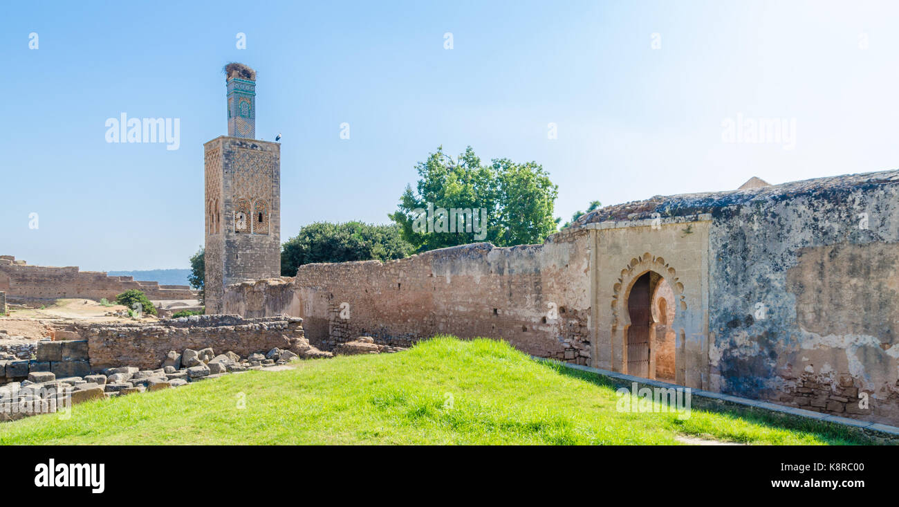 Ancient Chellah Necropolis ruins with mosque and mausoleum in Morocco's ...