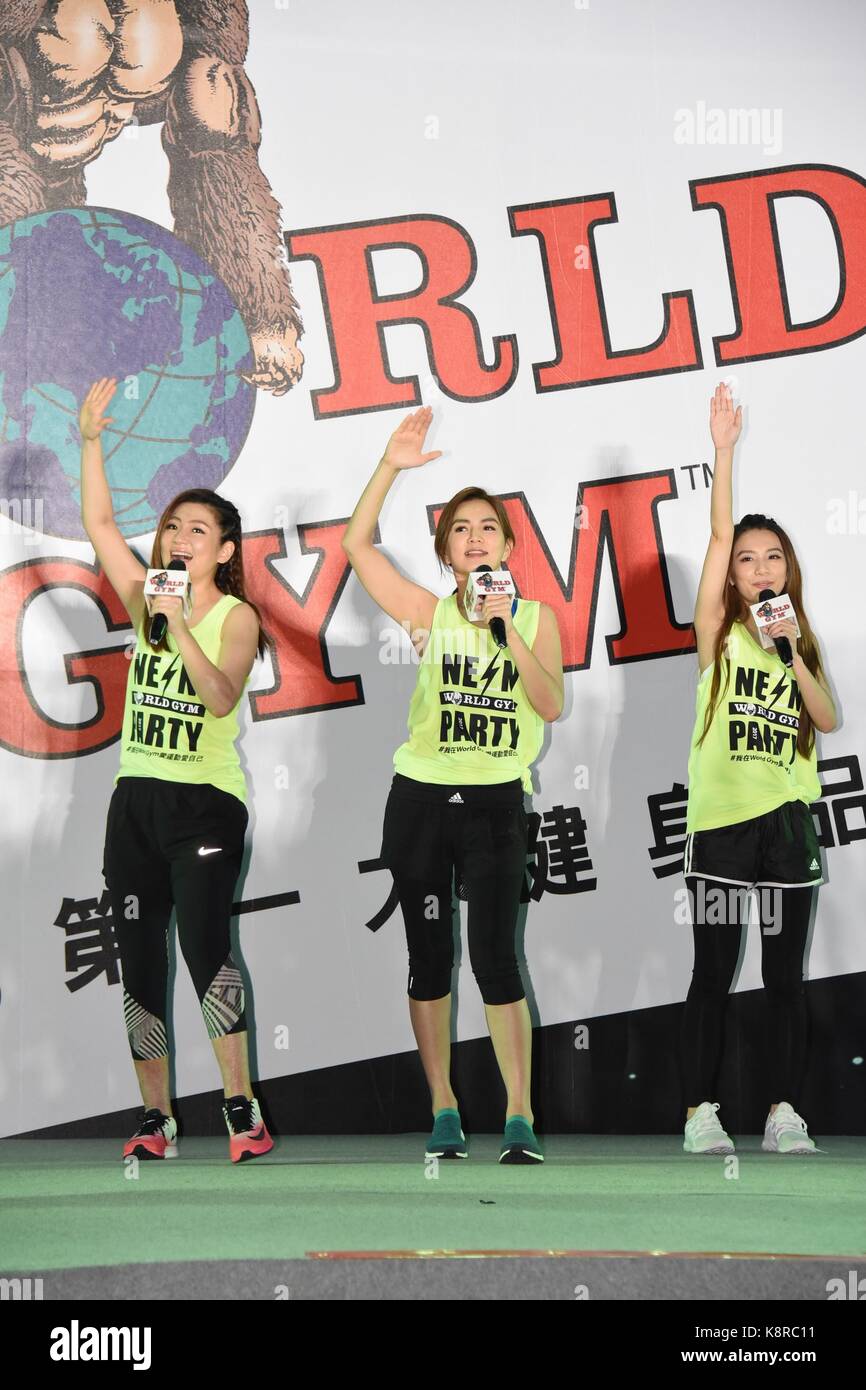 (From left) Selina, Ella, and Hebe of Taiwanese girls group S.H.E ...