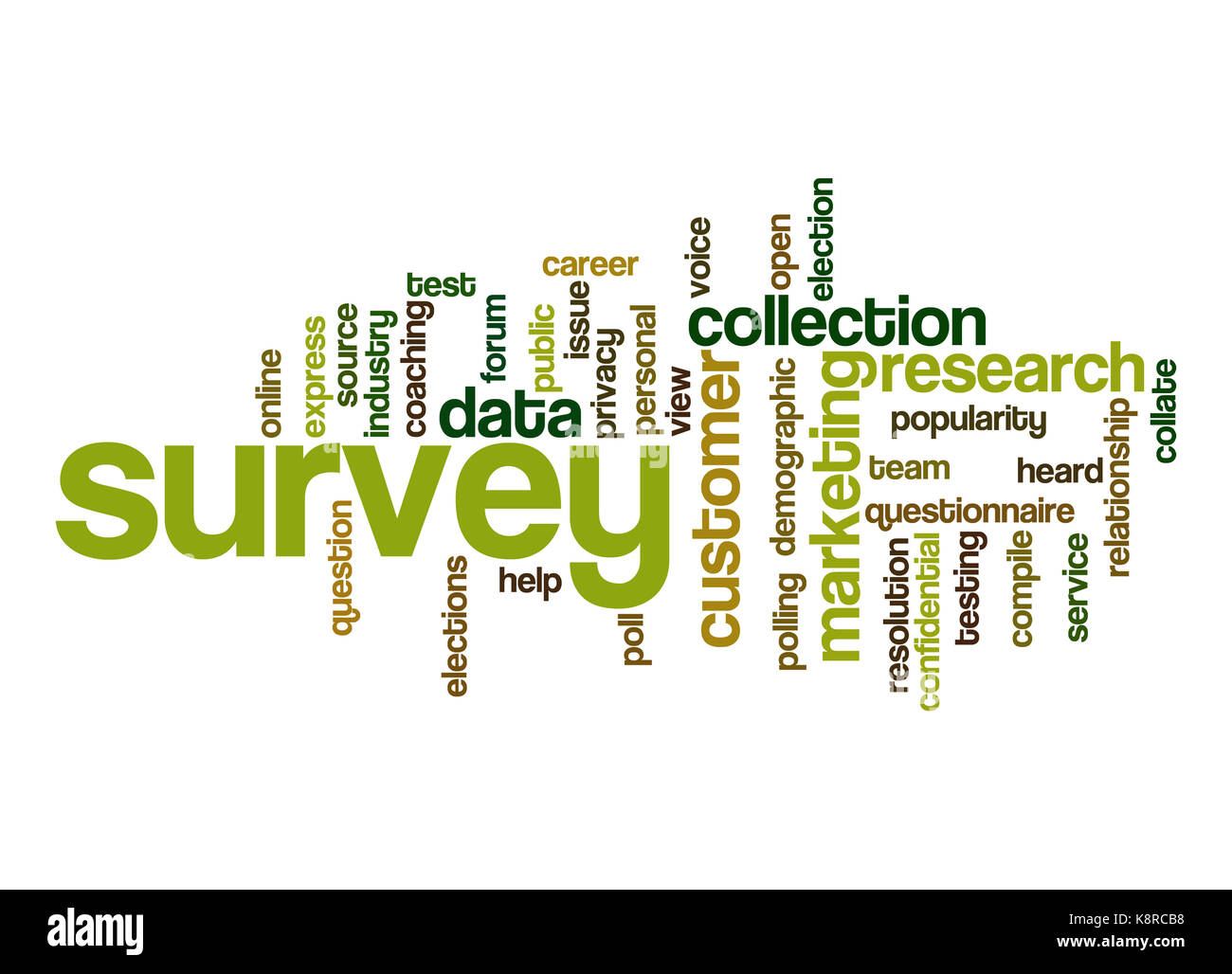 Survey word cloud Stock Photo - Alamy