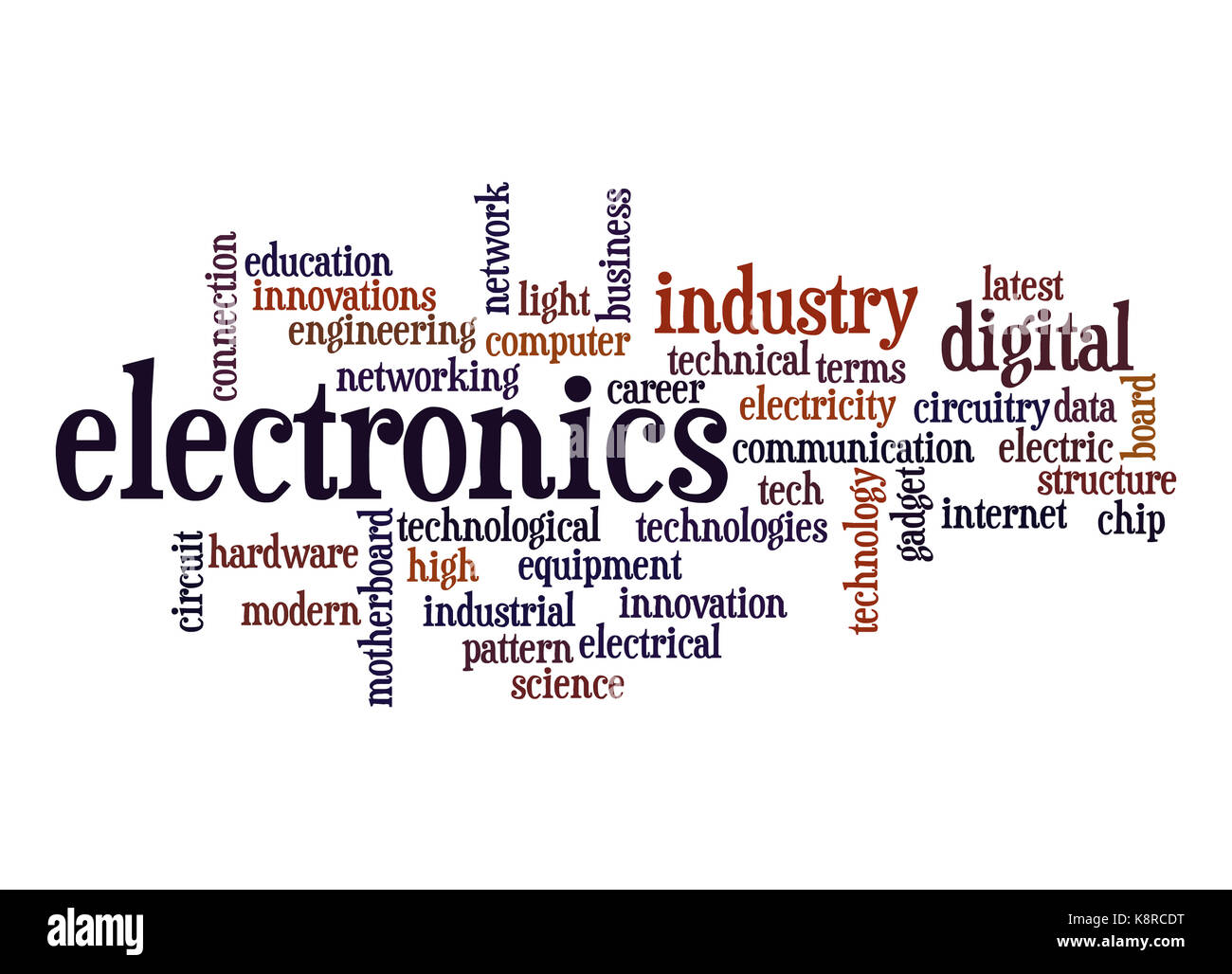 Electronics word cloud Stock Photo - Alamy