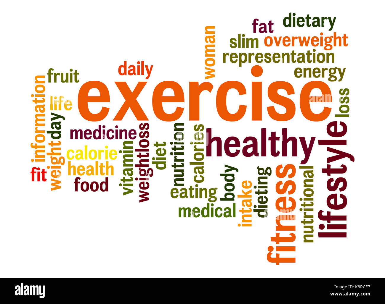 Exercise word cloud Stock Photo - Alamy