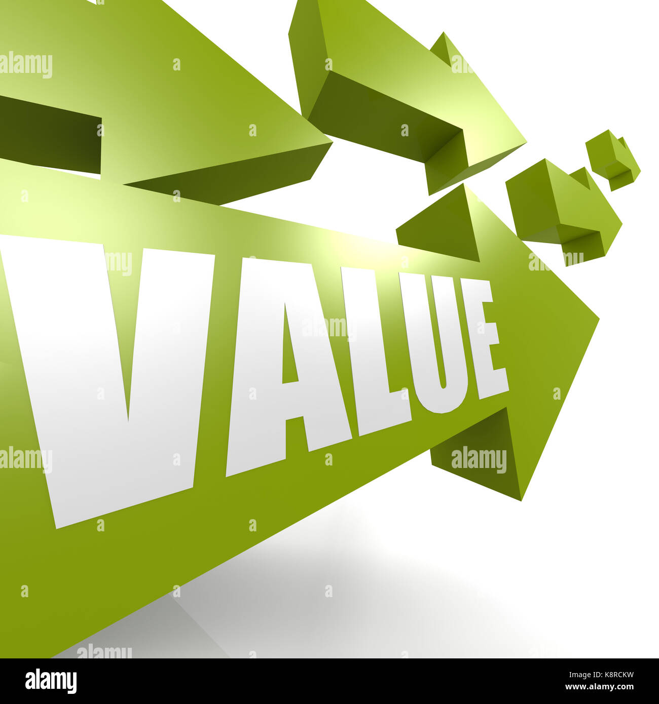 Value arrow in green Stock Photo - Alamy