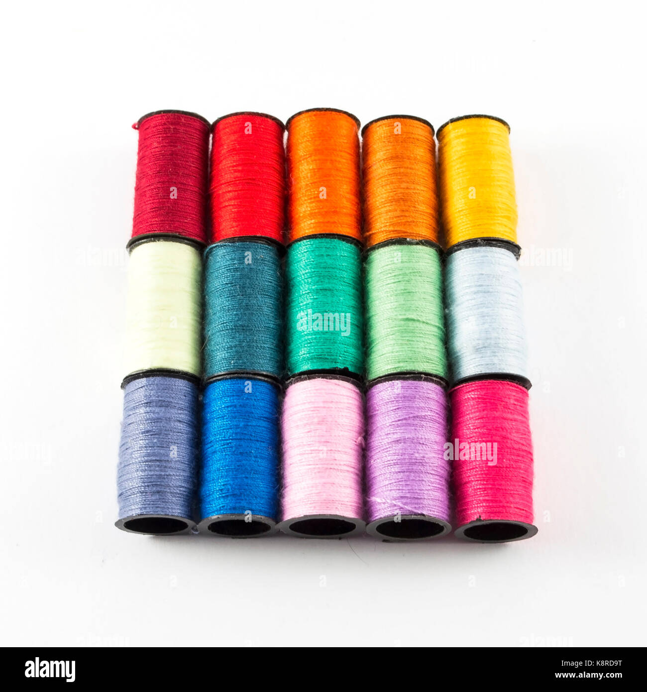 Sewing Threads on white background Stock Photo - Alamy