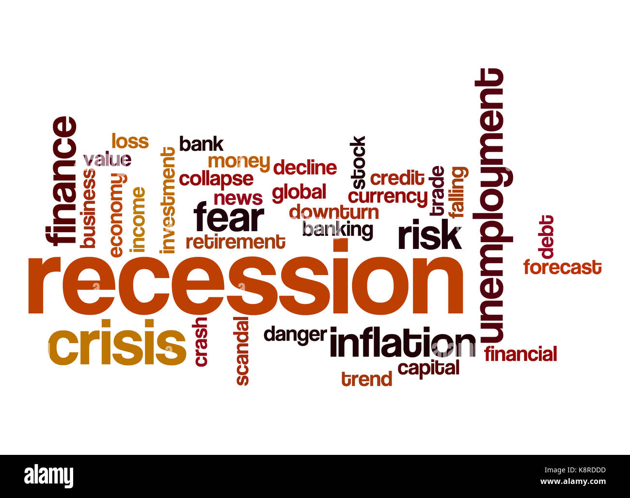 Recession word cloud Stock Photo - Alamy