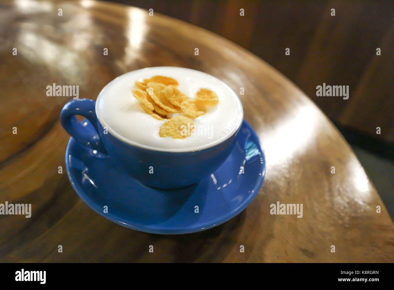 hot milk with cornflake topping Stock Photo - Alamy