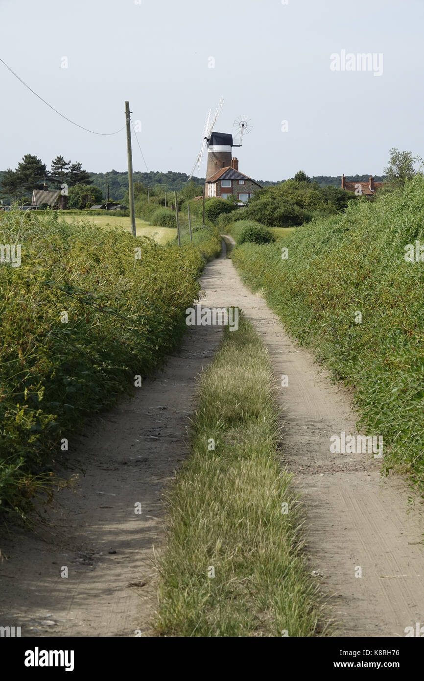 Weybourne Windmill is located on the eastern high ground above the ...