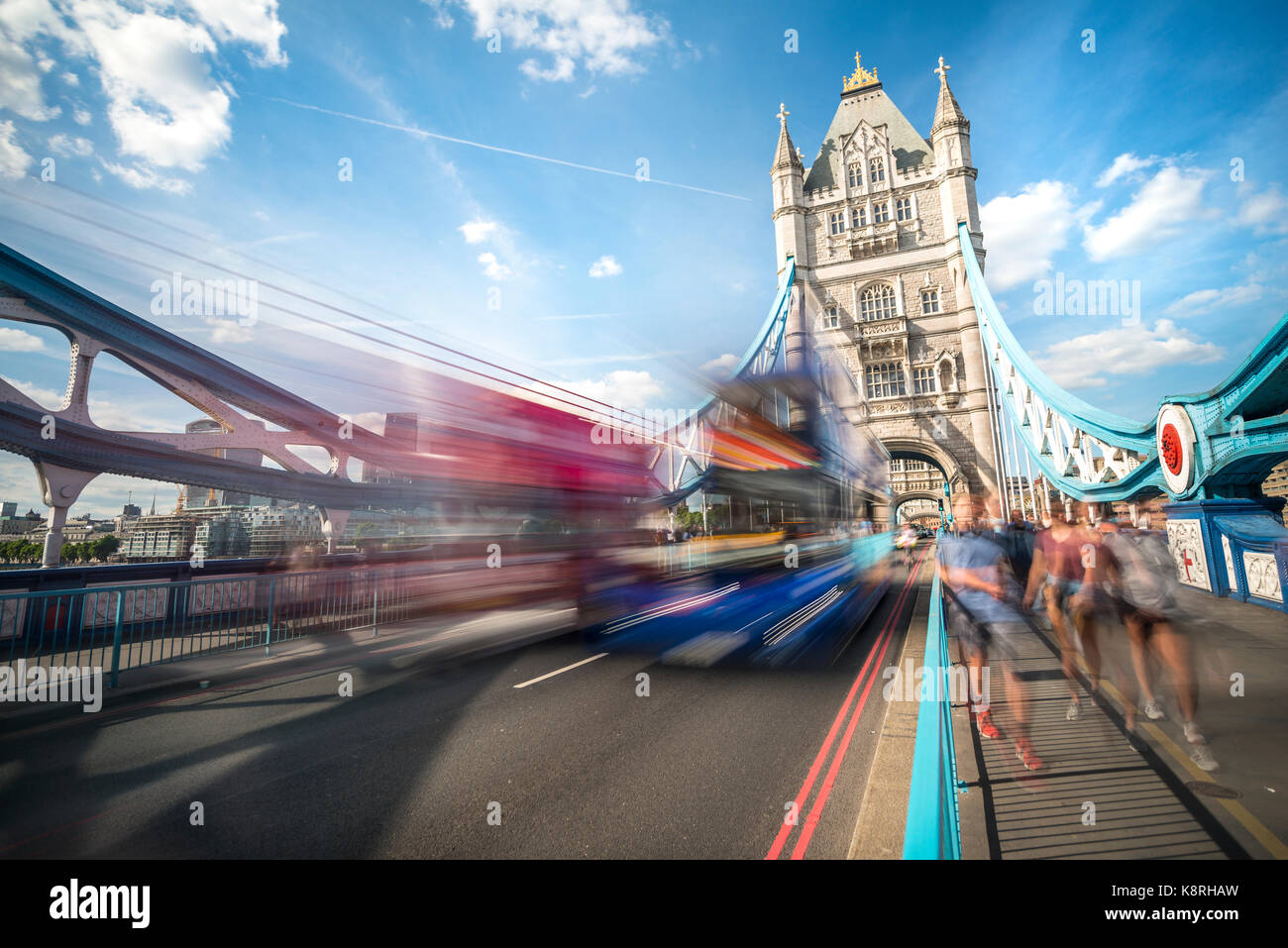 Blue double decker bus hi-res stock photography and images - Alamy