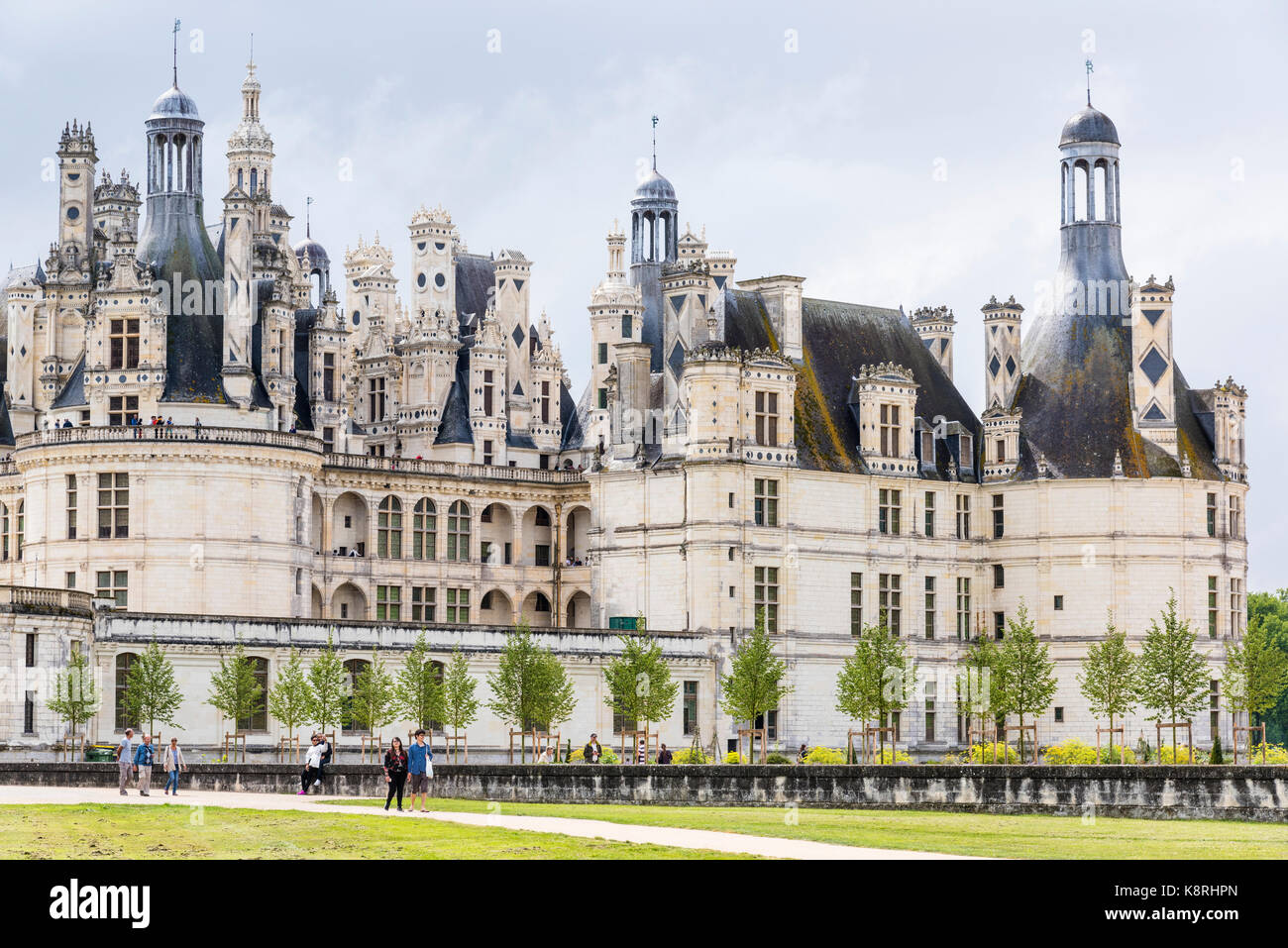 Chateau de Chambord, the largest chateau in the Loire Valley, Loir-et ...