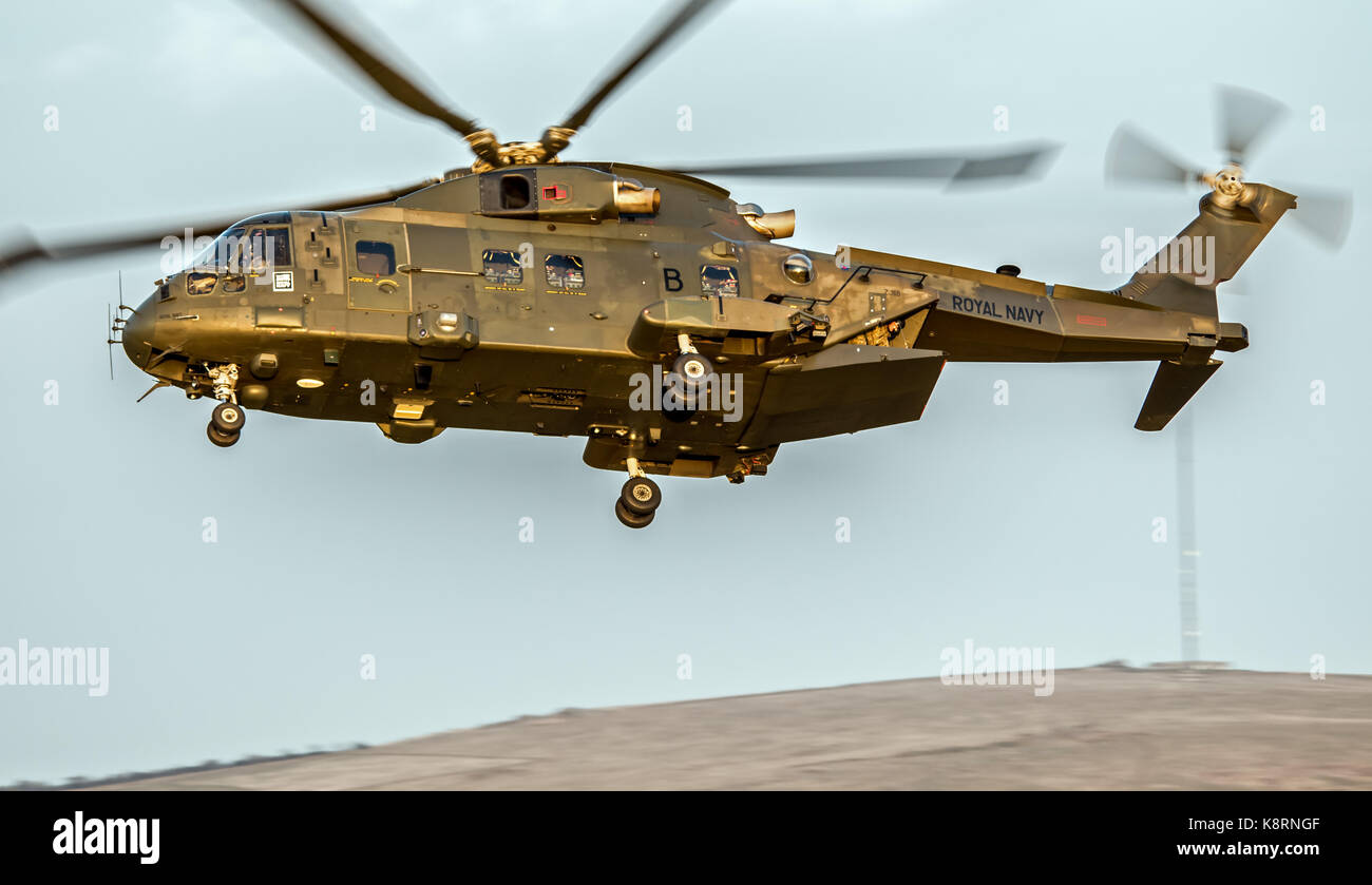 Royal Navy Merlin Helicopter Stock Photo - Alamy