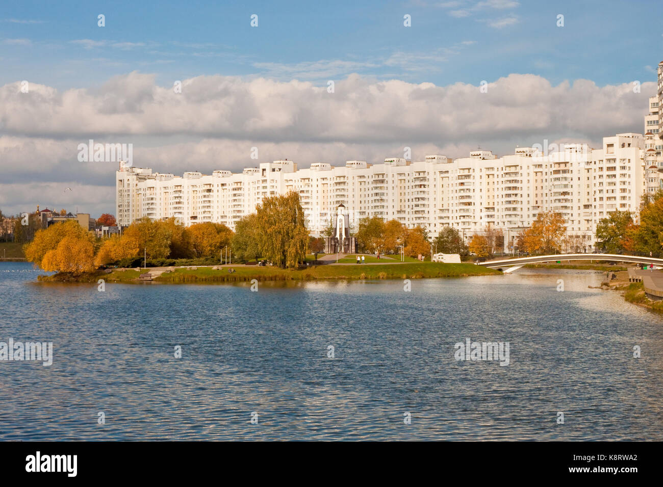 View of The Island of Tears, a memorial for soviet soldiers from ...