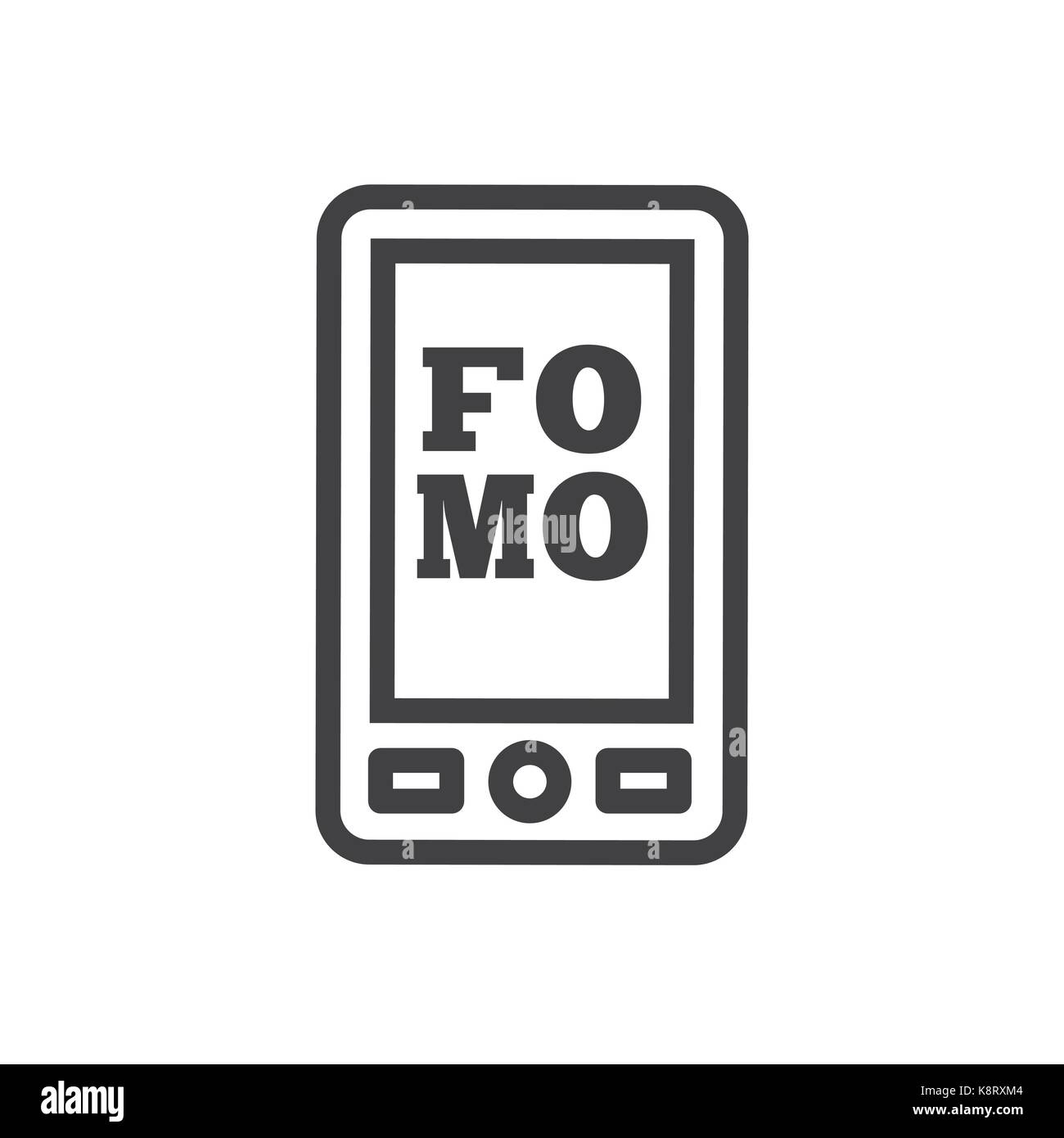FOMO Social Icon - Fear of Missing Out Trendy Modern Acronym - Social ...