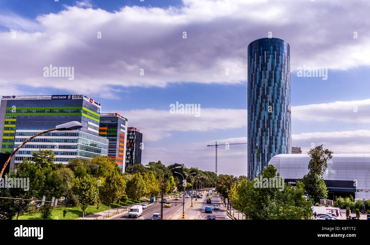 Touching the clouds at Pipera commercial center Stock Photo - Alamy