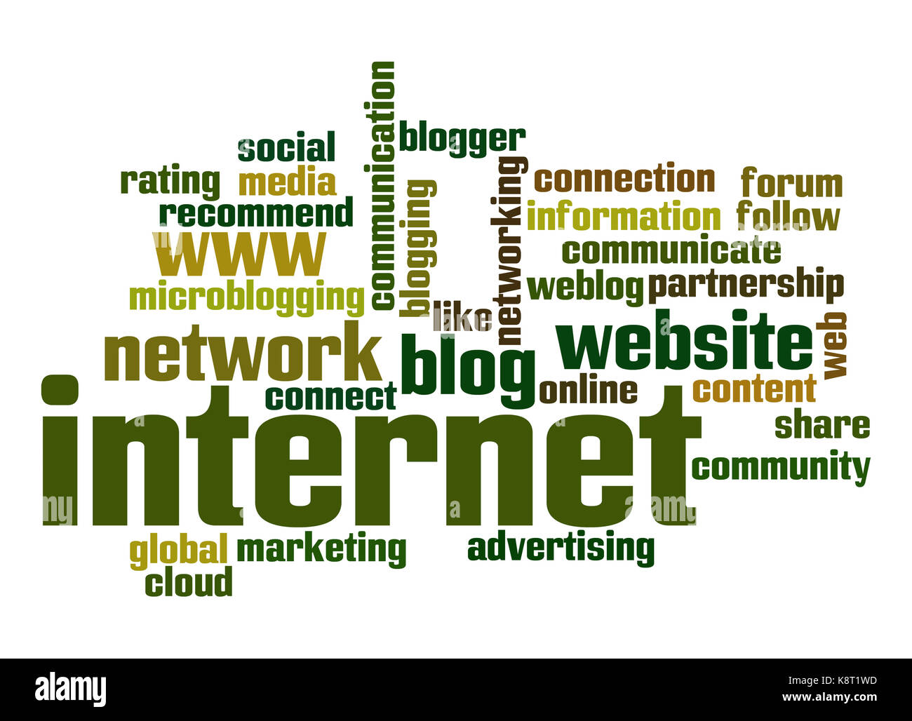 Internet word cloud Stock Photo - Alamy