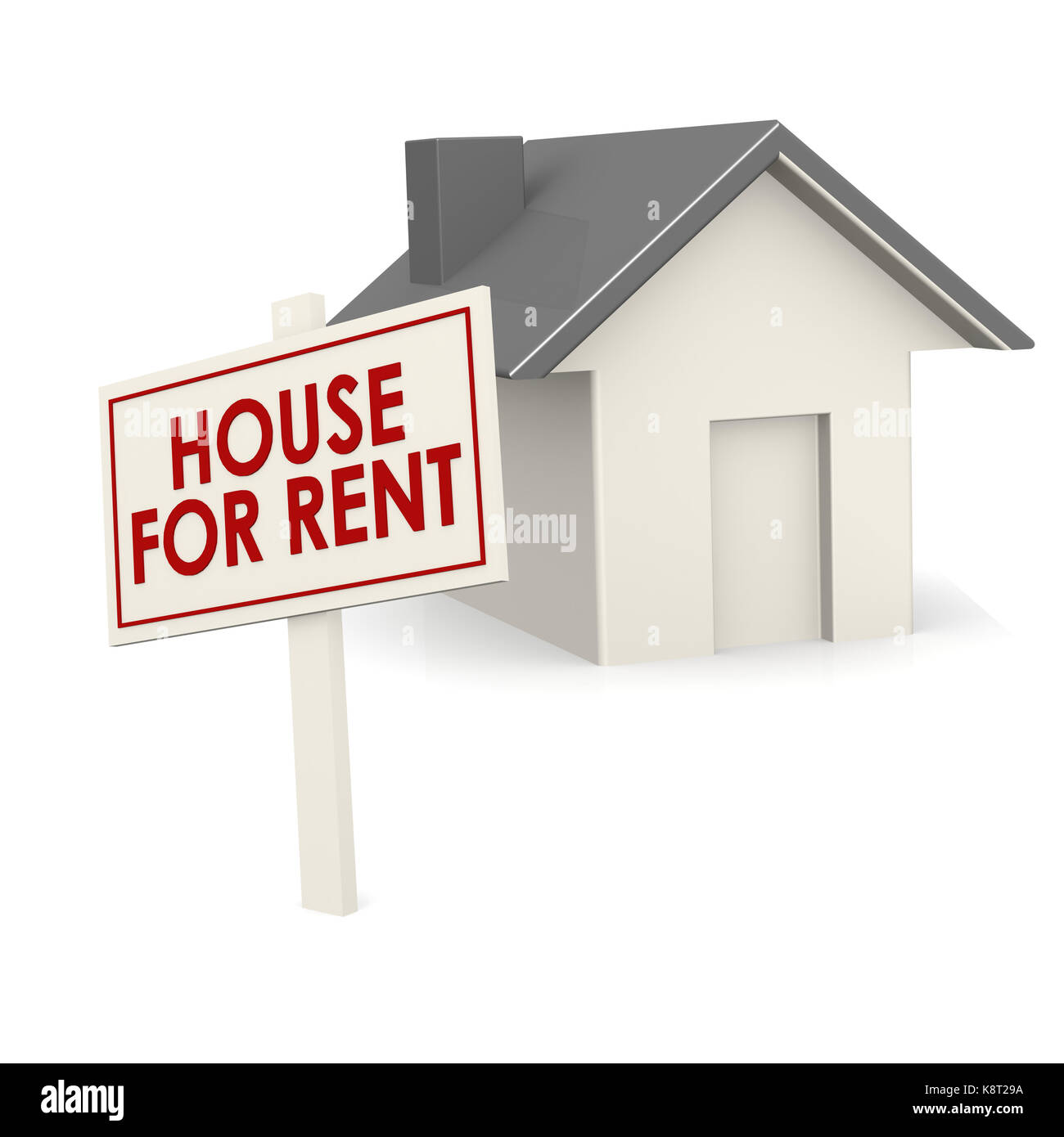 For rent banner with house Stock Photo - Alamy