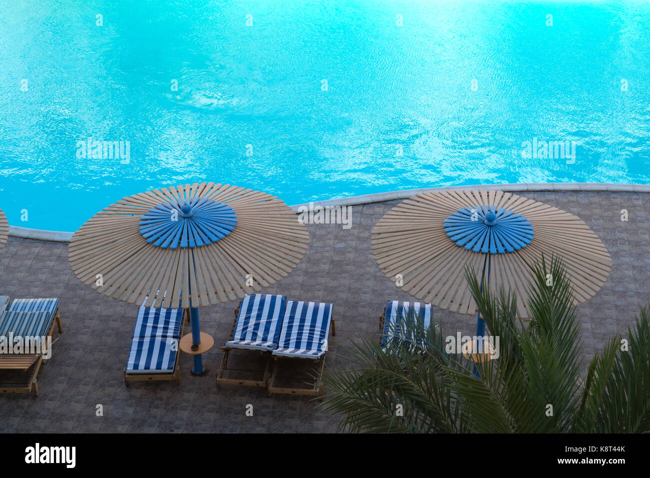Top view of luxury swimming pool. Exterior design Stock Photo - Alamy