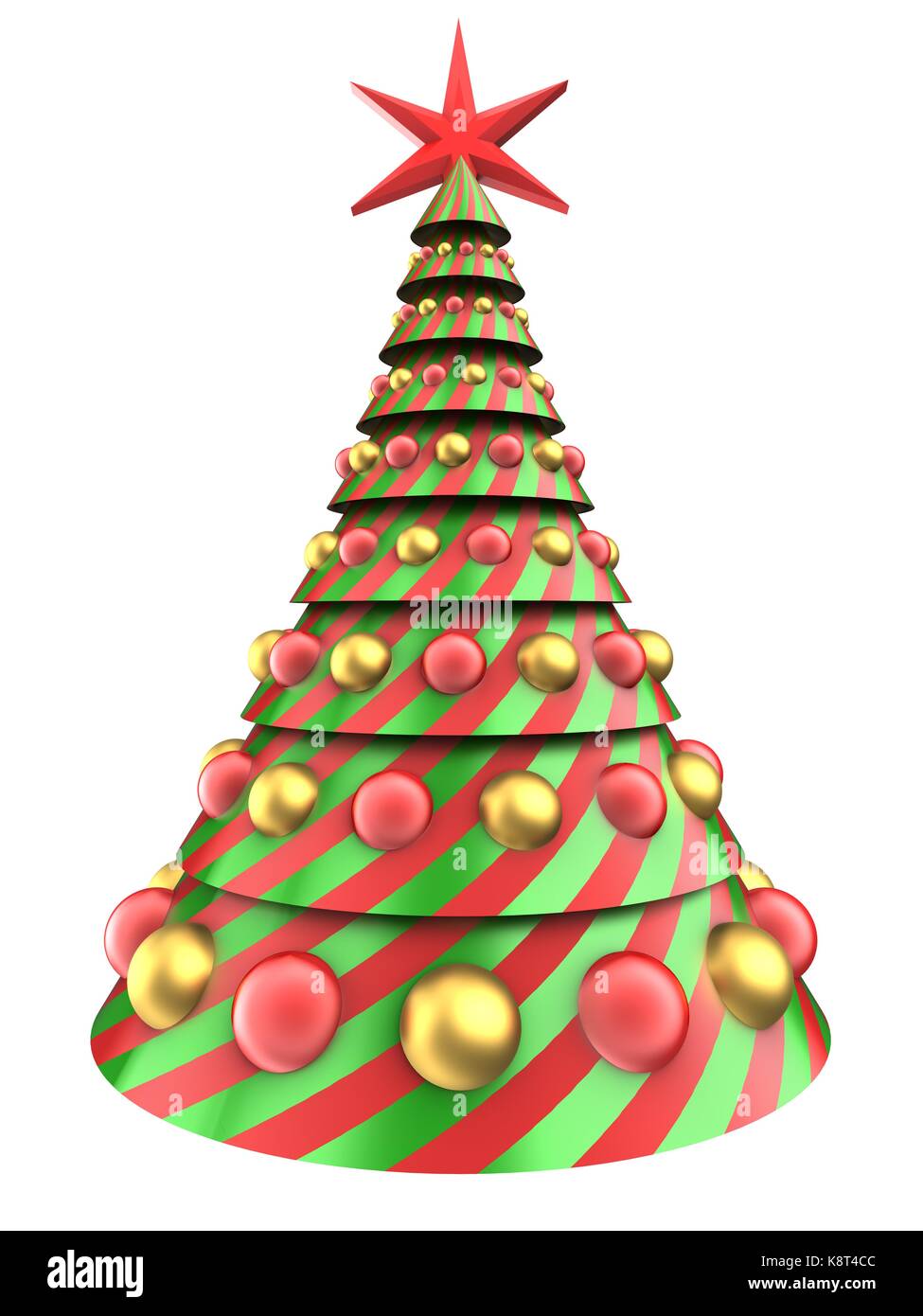 3d illustration of Christmas tree shape over white background with ...