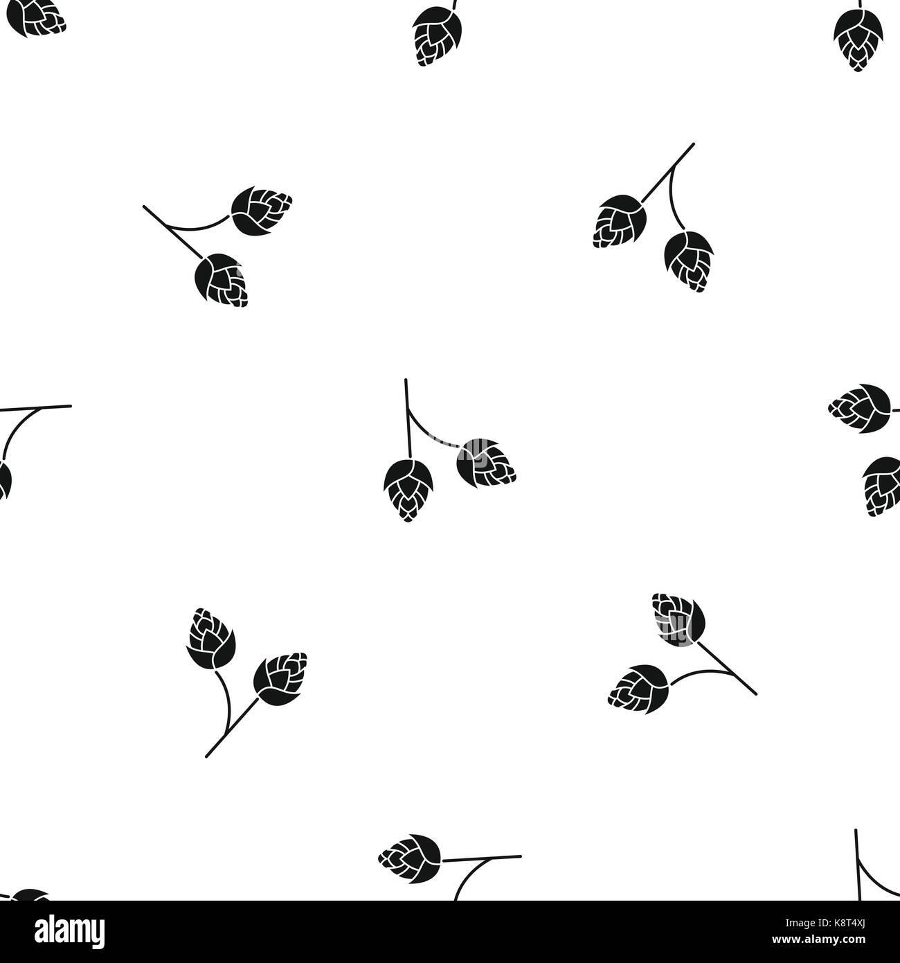Branch of hops pattern seamless black Stock Vector Image & Art - Alamy