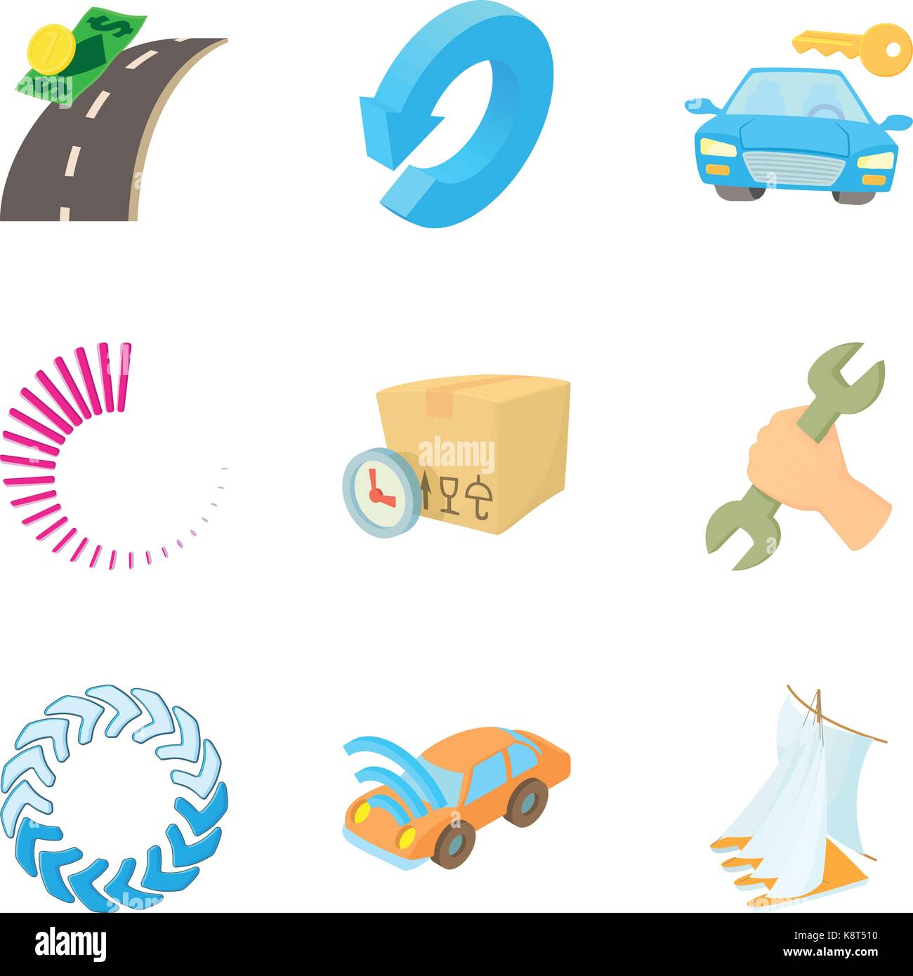 Hijacking icons set, cartoon style Stock Vector Image & Art - Alamy