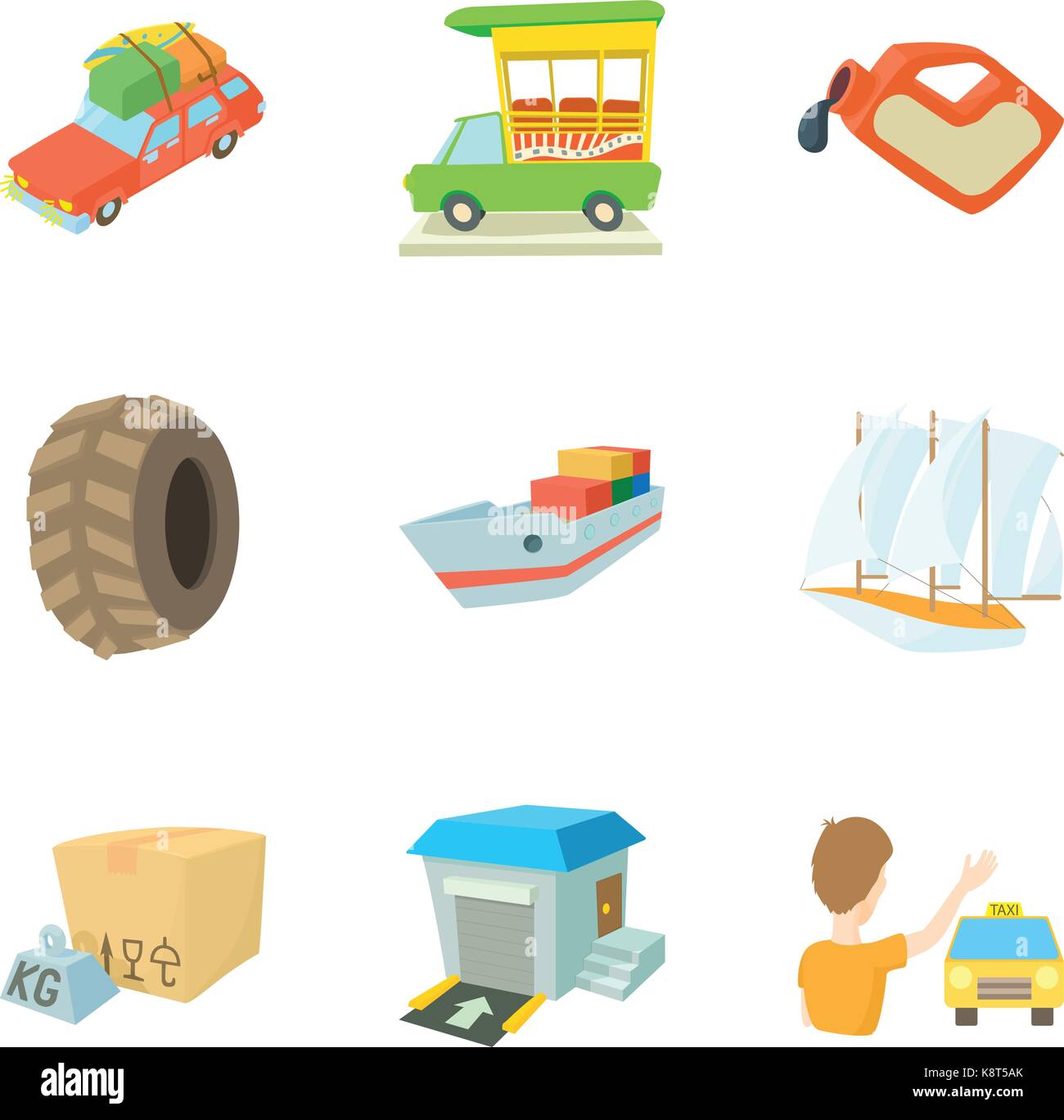 Locomotion icons set, cartoon style Stock Vector Image & Art - Alamy